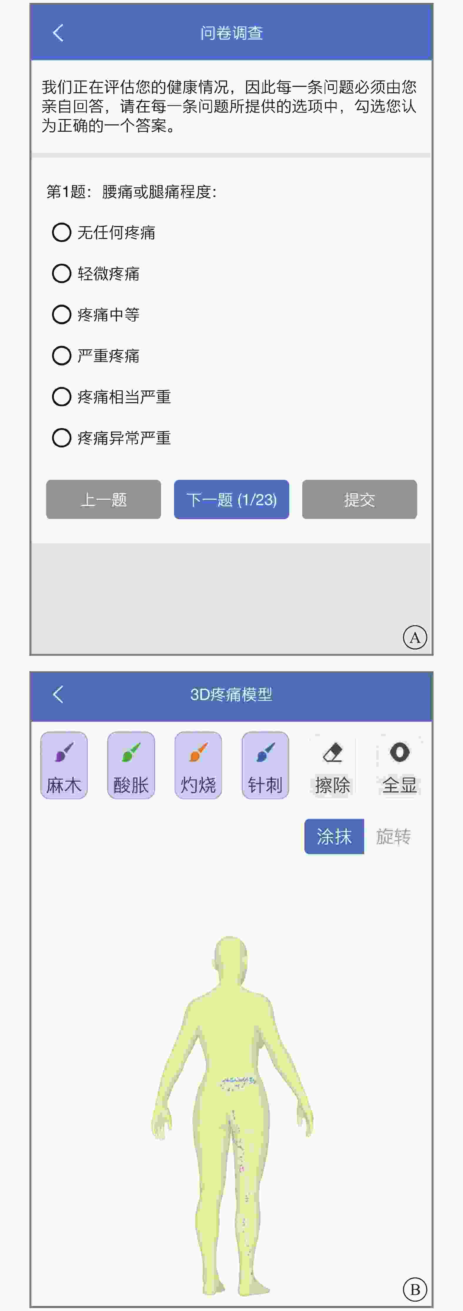 3D 疼痛绘图在腰椎微创手术中评估疼痛程度的应用价值